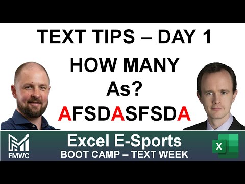 Count occurrences of text - Excel World Cup Boot Camp Day 1
