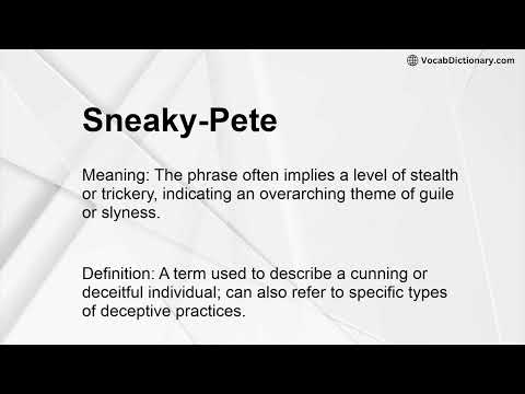 Sneaky-Pete Meaning