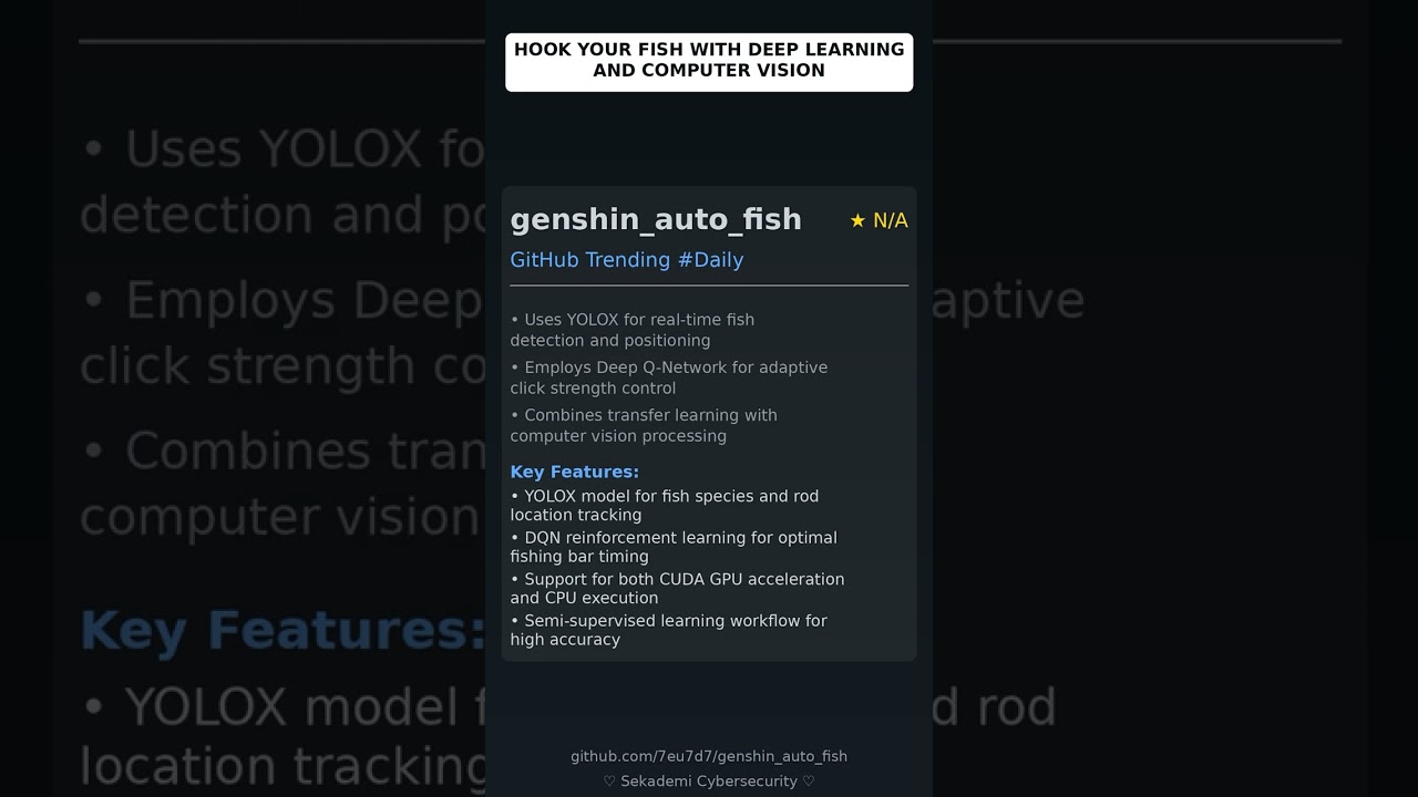 GitHub Trending Repositories: 7eu7d7/genshin_auto_fish 🇬🇧