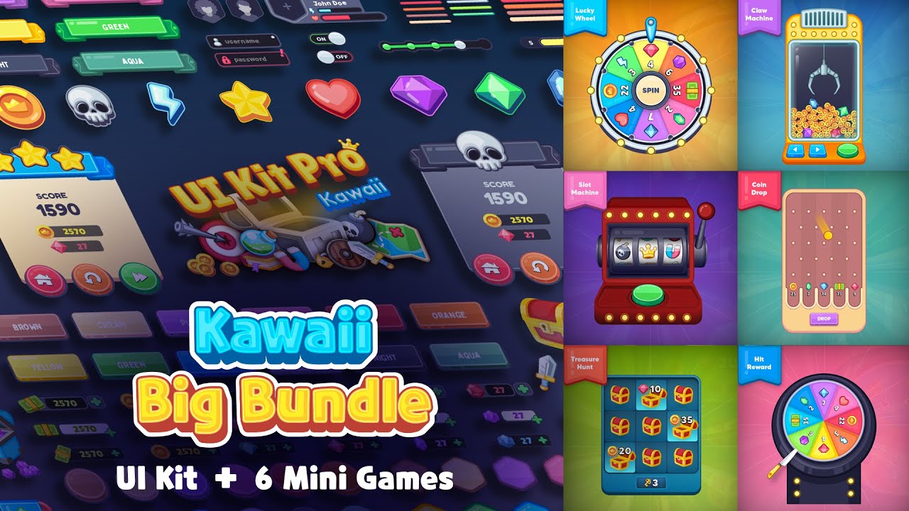 Unity Asset Store GUI Kawaii Big Bundle