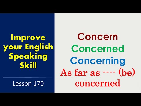 CONCERN, CONCERNED, CONCERNING, AS FAR AS --- CONCERNED | Spoken English Through Tamil