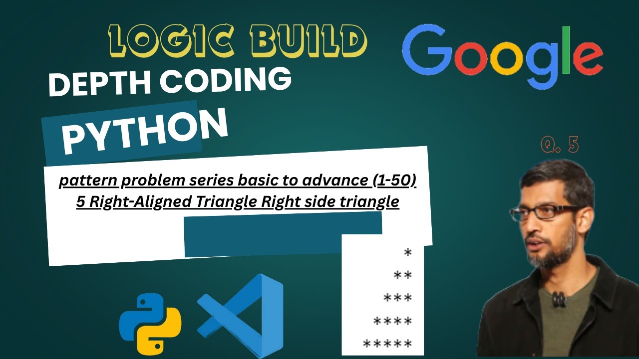 python: Right-Aligned Triangle Right side triangle pattern problem logic code + dry run tcs