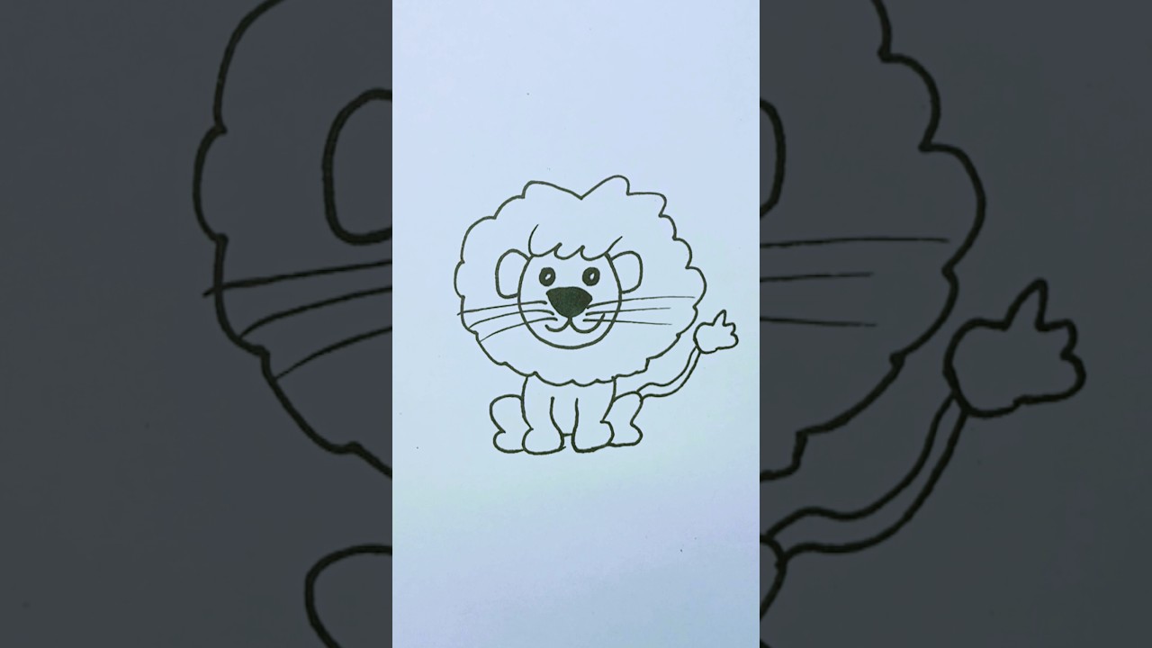 How to draw lion easy step by step/drawing for kids #drawing #howtodraw  #draw (209)
