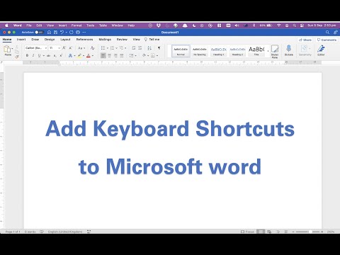 Adding Keyboard Shortcuts on Word (Mac)