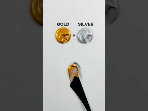 Gold vs. Silver Paint Mixing!💛🩶 #colors #artvideo #paintmixing #satisfying #shorts #art #asmr #music