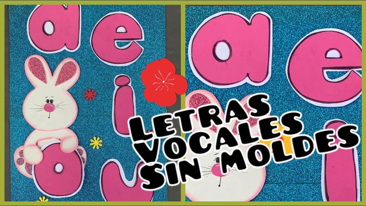 Dibujar Letras Vocales de Foami sin Moldes / como hacer Vocales rápido y sencillo