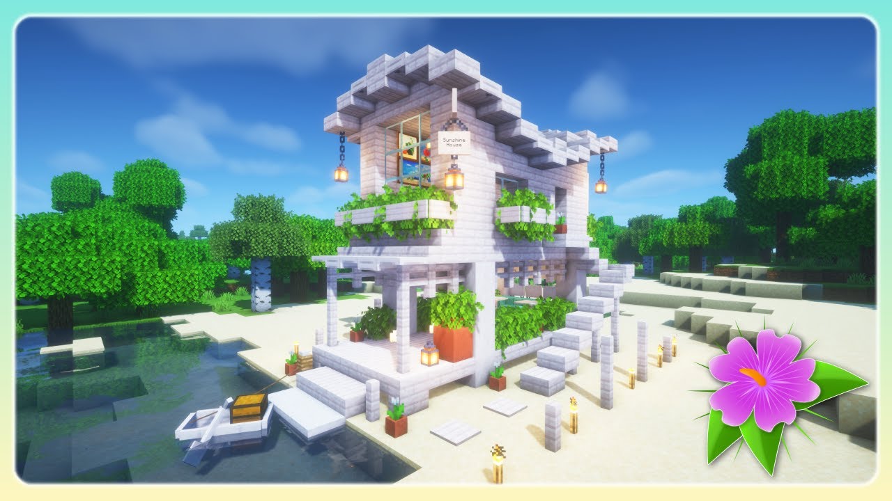 How to Build a Beach House in Minecraft 🌊🌴 | Easy Starter House ...