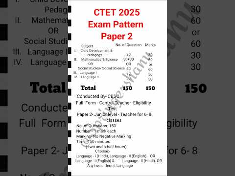 CTET 2025 | Ctet 2025 exam pattern | Paper 2 #ctet2025 #ctetexampattern #english #paper2