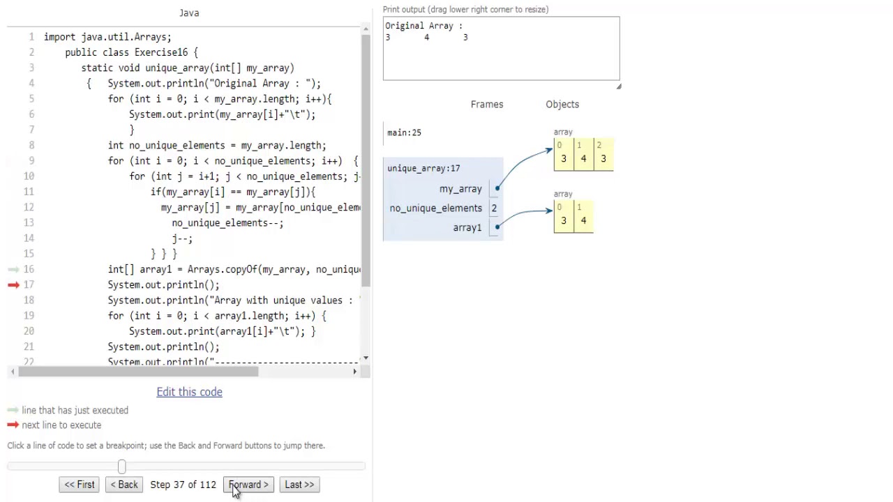 w3resource.com: Java Array Exercise-16