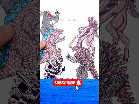 Surprise ??? Godzilla, King Kong, Muto, Mechagodzilla, Monster X #drawing #godzilla #stopmotion