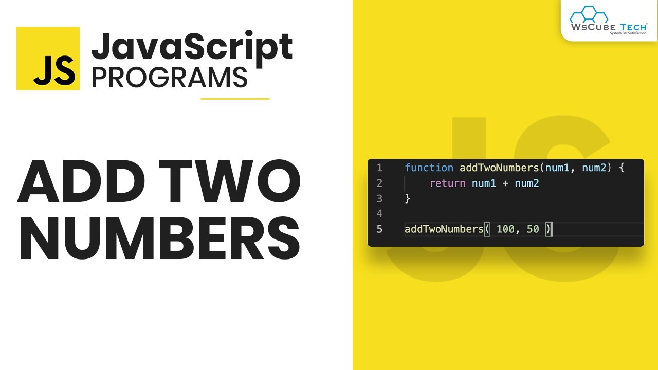 JavaScript Code to Add Two Numbers - How to Add Two Numbers in JavaScript