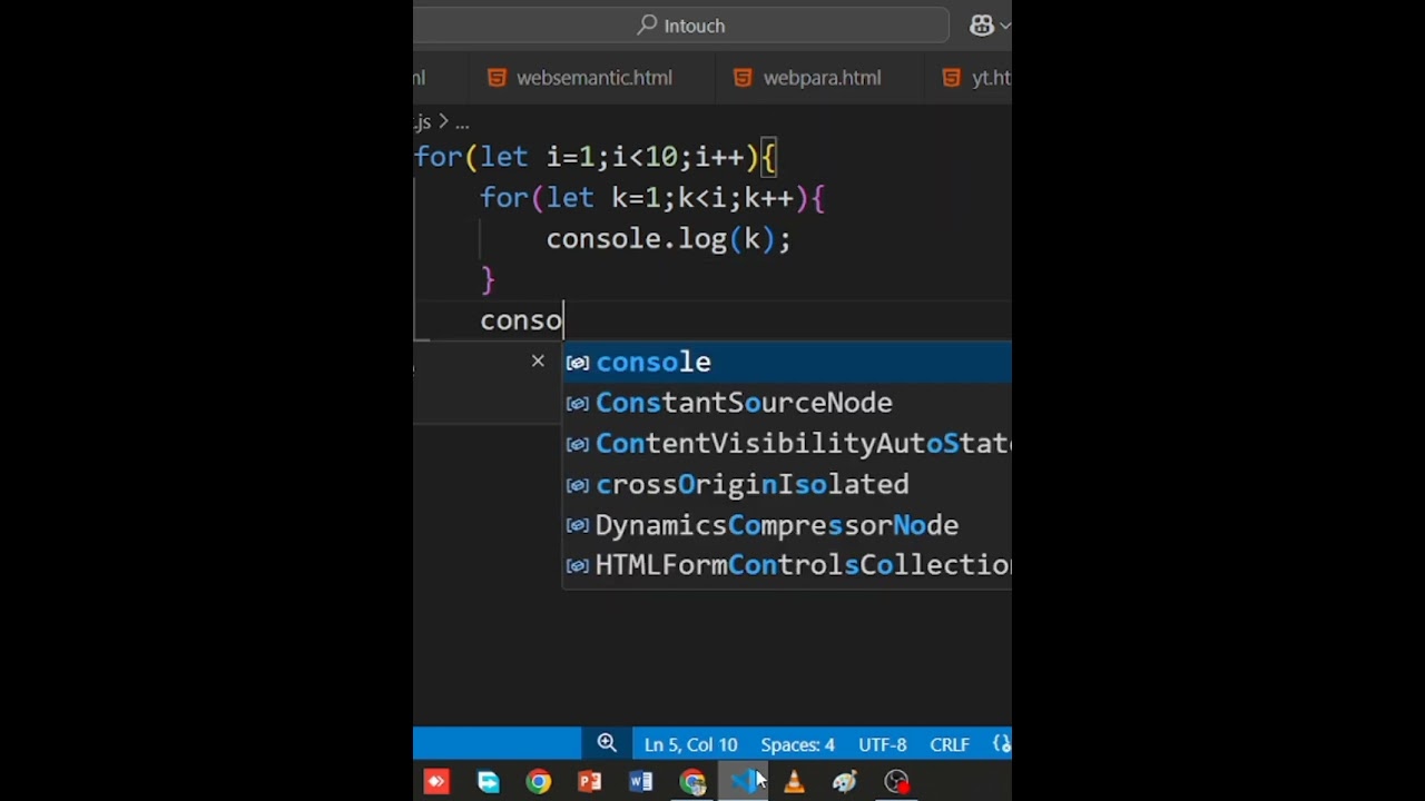 Create a Triangle Shape in JavaScript || Ascending Order of Numbers || JavaScript Loop Tutorial