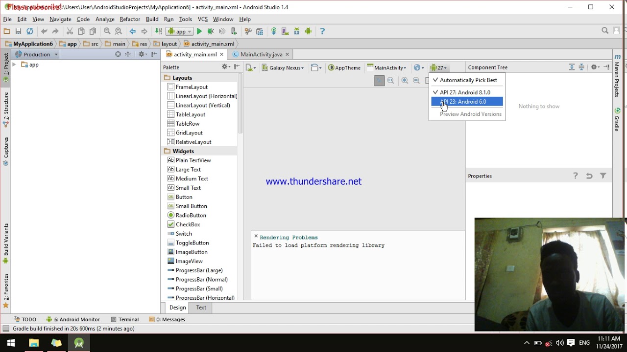 Fixing rendering problems in android studio