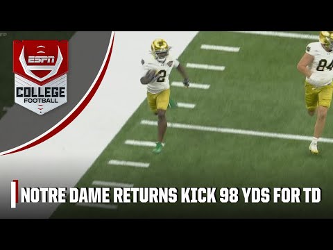 Jayden Harrison returns 2nd half kickoff 98 YARDS for a Notre Dame TD 🚨 | ESPN College Football