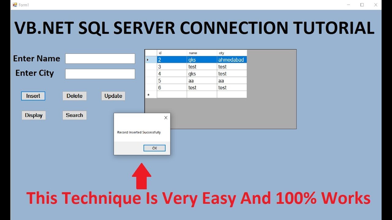 VB.NET insert update delete view and search data with SQL database (WITH CODE)