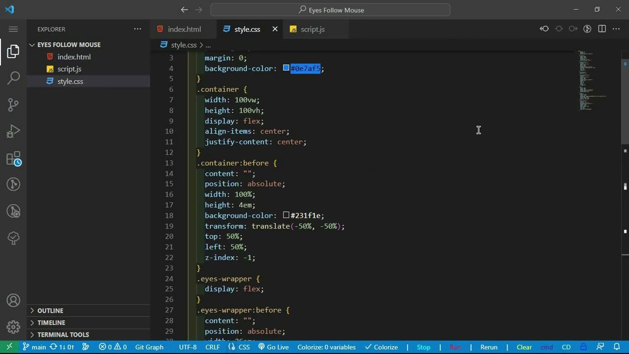 Minion Eyes Follow Mouse HTML,CSS,JAVASCRIPT
