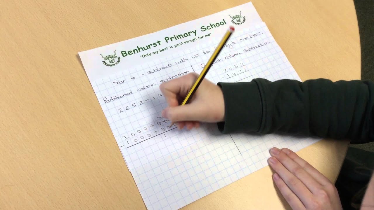 Benhurst Primary School Year 4 Subtraction Methods