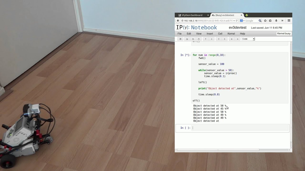 Programming LEGO MINDSTORMS EV3 from the browser with Python and ev3dev