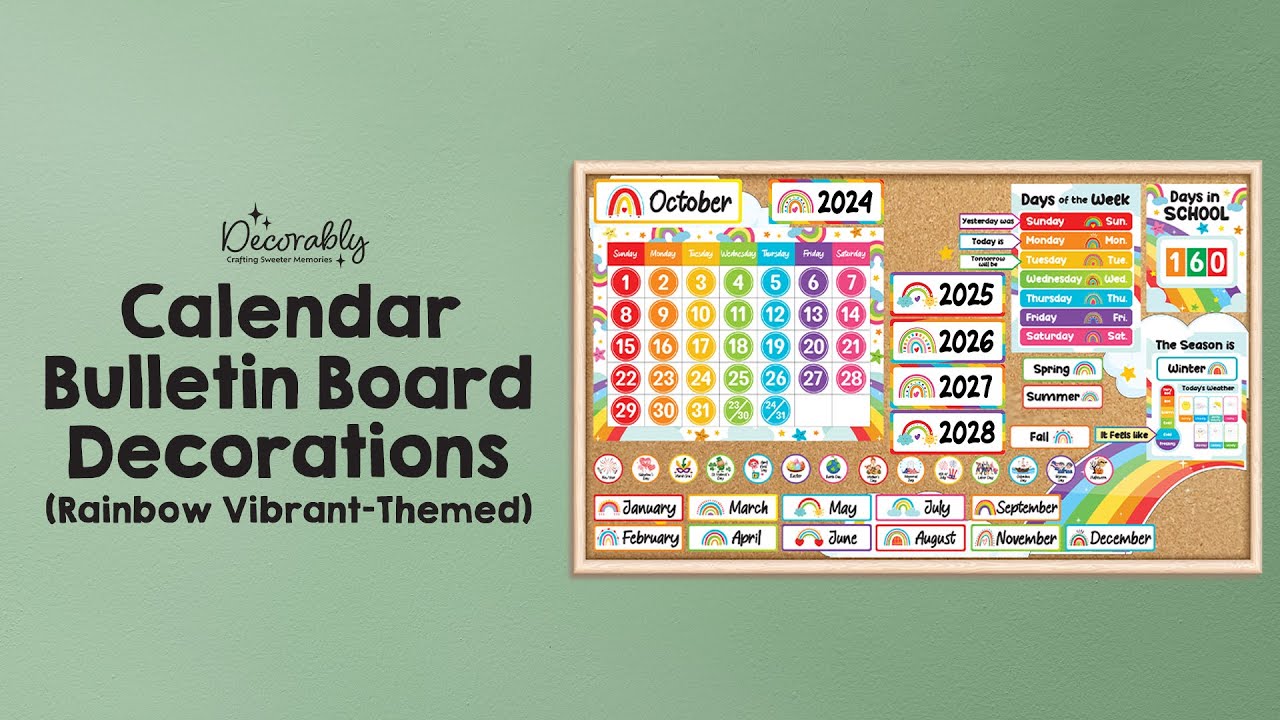 ✨ Brighten Your Classroom with Vibrant Rainbow Calendar Bulletin Board Decor! 🌈📅🎨