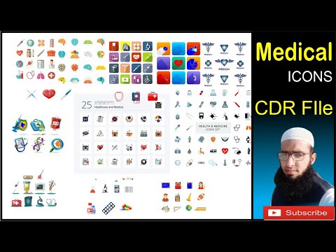 Medical icons Cdr File Free Download CorelDraw #byalhafizgraphics313