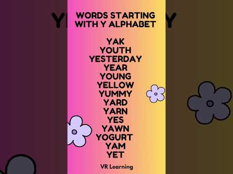 Words starting with Y alphabet || #alphabetwords #words #shorts #wordling #learnwords
