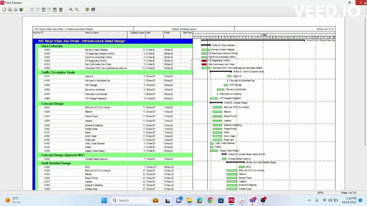 How to Convert Primavera P6 XER file or programme into PDF