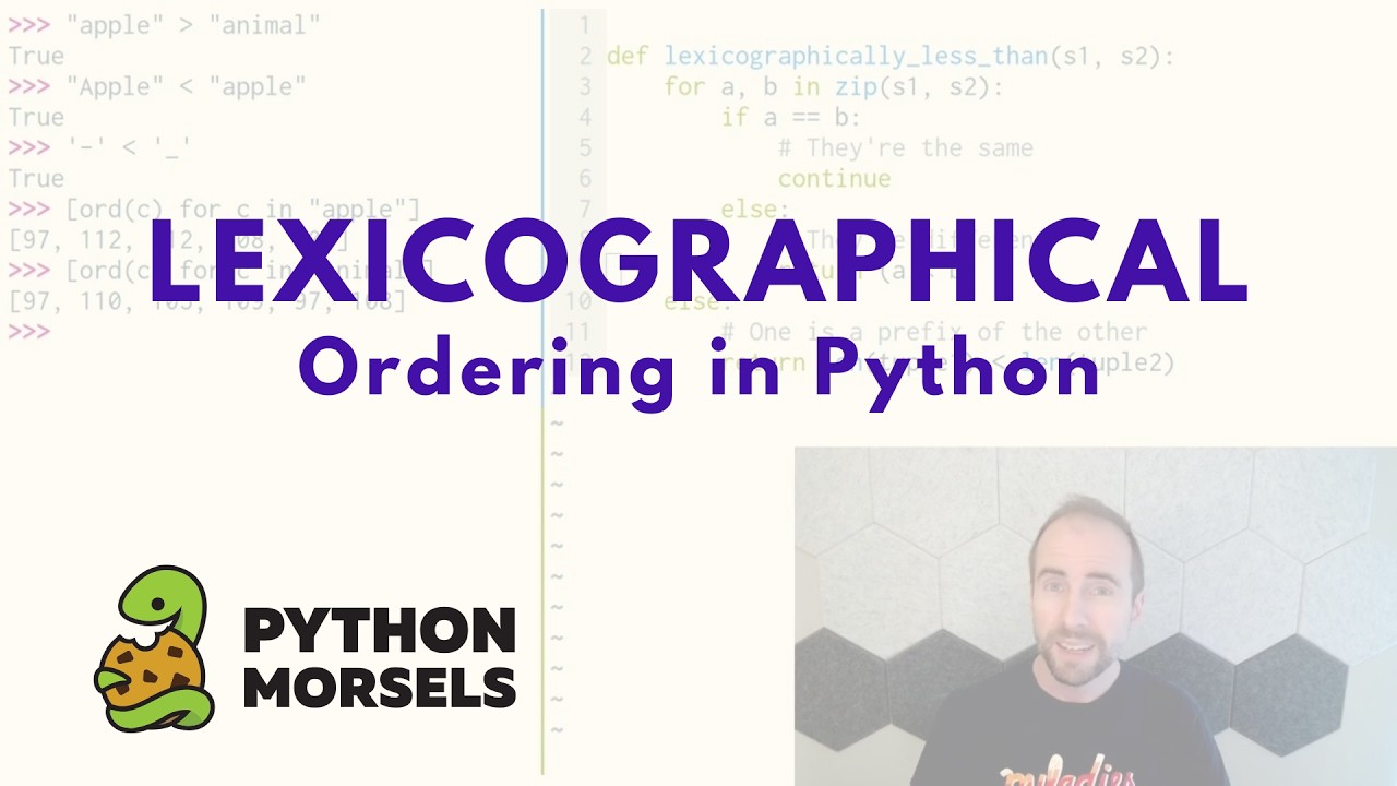 Tuples are ordered lexicographically in Python