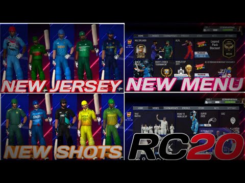 REAL CRICKET 20 NEW UPDATE 🔥 || RC20 NEW UPDATE || WORLD CUP REAL JERSEYS || NEW MENU