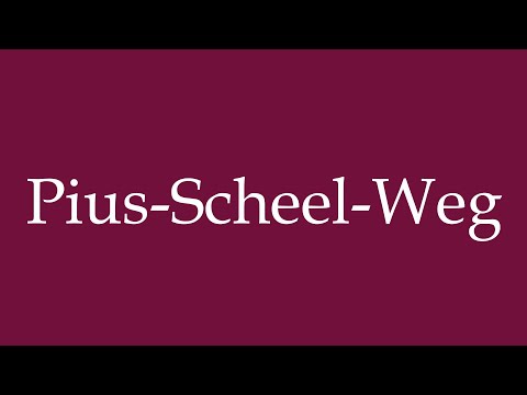 How to Pronounce ''Pius-Scheel-Weg'' (Pius-Scheel path) Correctly in German
