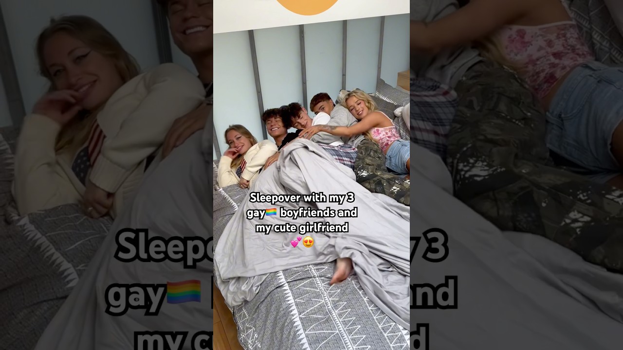 SLEEPOVER💤 with my 3 BOYFRIENDS and girlfriend 😍😱🤯