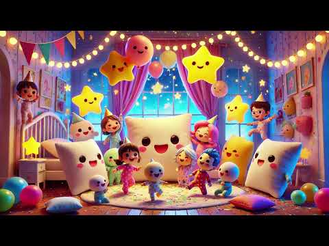 The Pillow Had a Party 🛏️🎈 | A Silly Bedtime Rhyme for Kids 🧸✨|Nursery Rhymes & Kids Songs