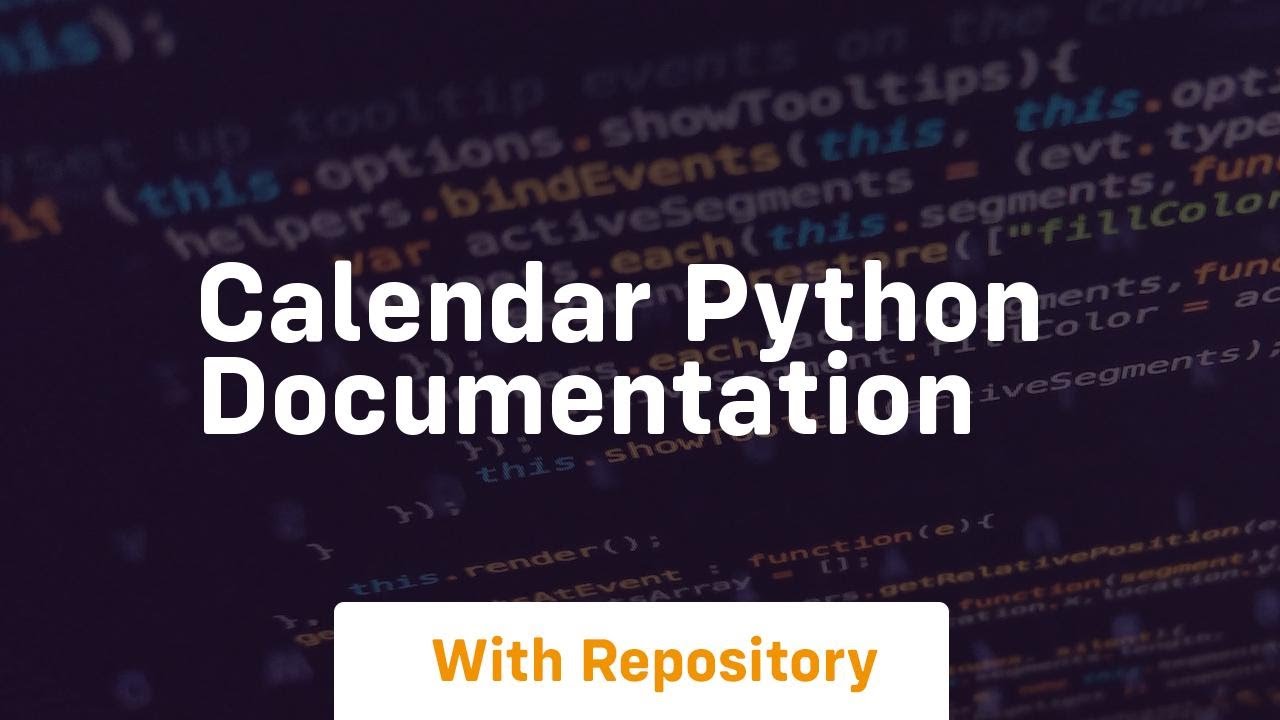 calendar python documentation