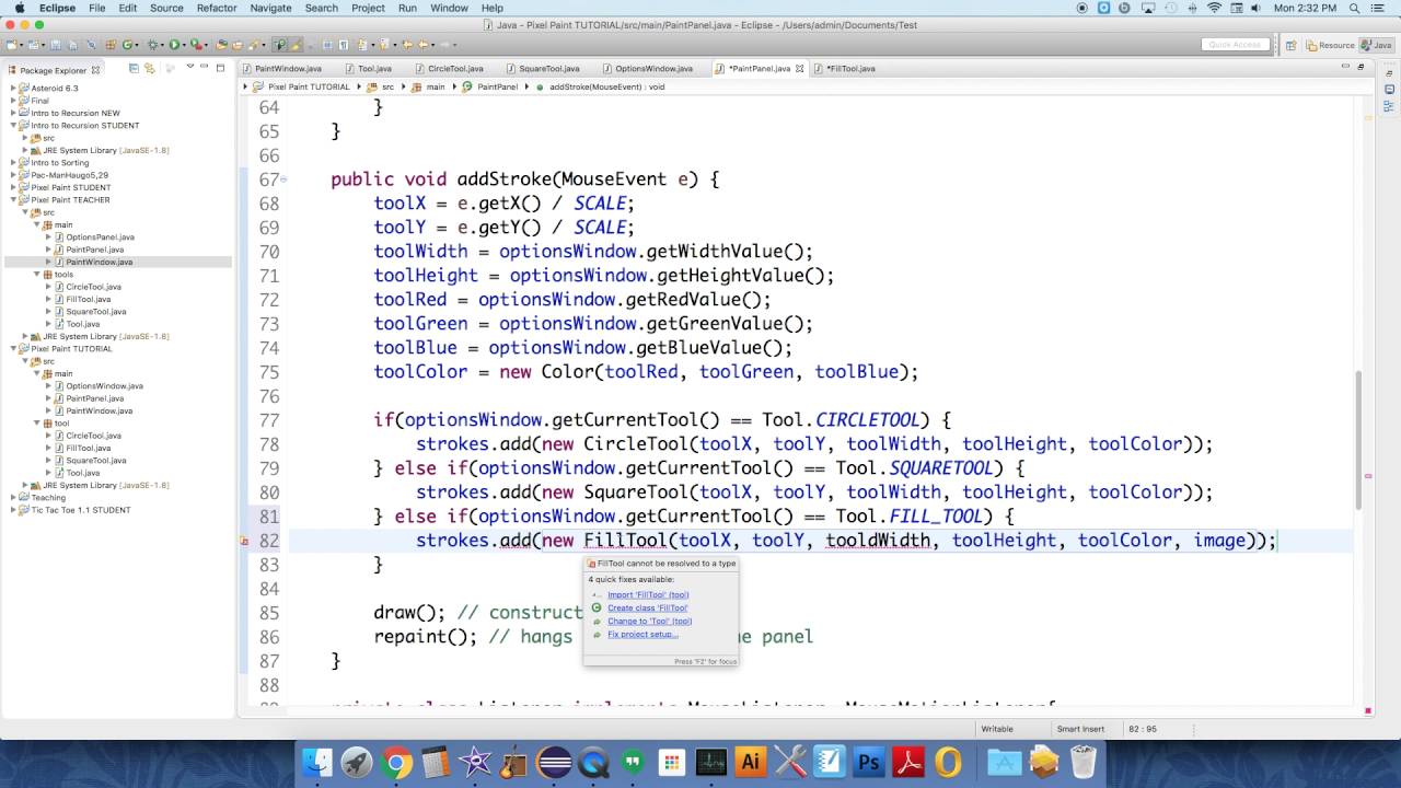 Java Pixel Paint 18 Draw with Fill Tool