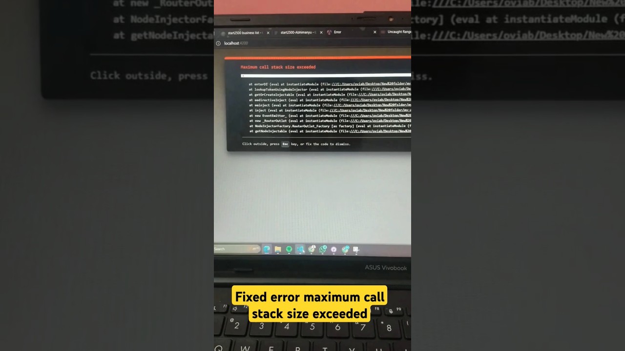 How to fix maximum call stack size exceeded Angular #error #angular #code #javascript #shorts 🤩