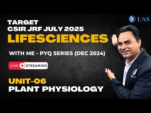 TARGET CSIR NET JULY 2025 with Me I Plant PhysiologyI Lecture 06 I DEC 2024 PYQ Solutions IIFAS