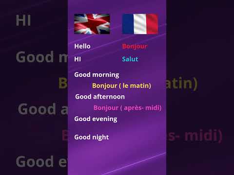Translate English to French to say Hello #englishfrench #english