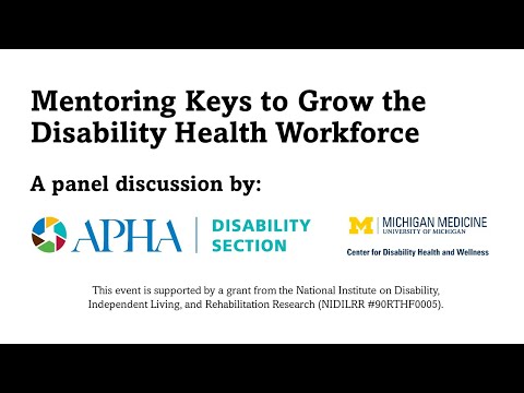 Mentoring Keys to Grow the Disability Health Workforce