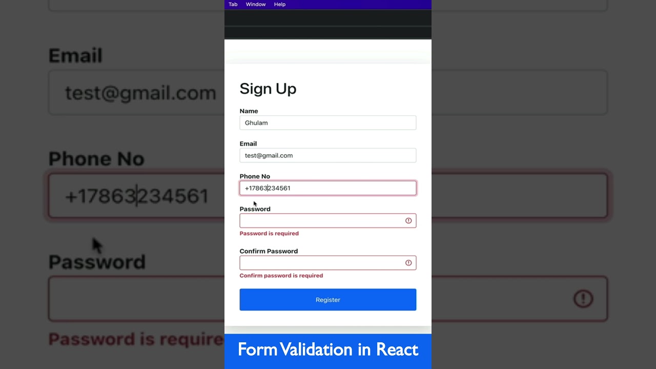 Form validation with Formik in React