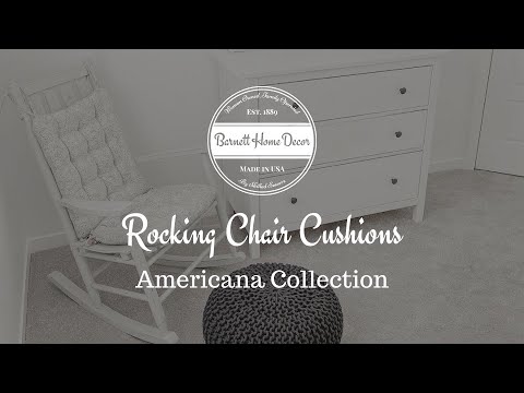 Americana Rocking Chair Cushions by Barnett Home Decor - 100% Cotton, Made in USA Rocker Cushions