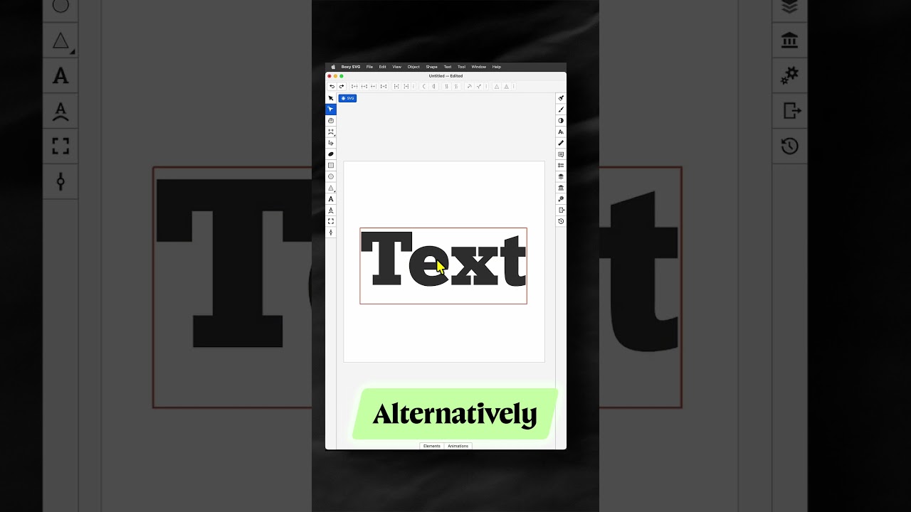 BOXY SVG Convert Text to Shape or a Curve (latest versions of Boxy SVG)