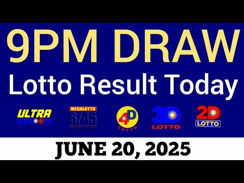 Lotto Result Today 9pm Draw June 20, 2025 Swertres Ez2 PCSO Live Result