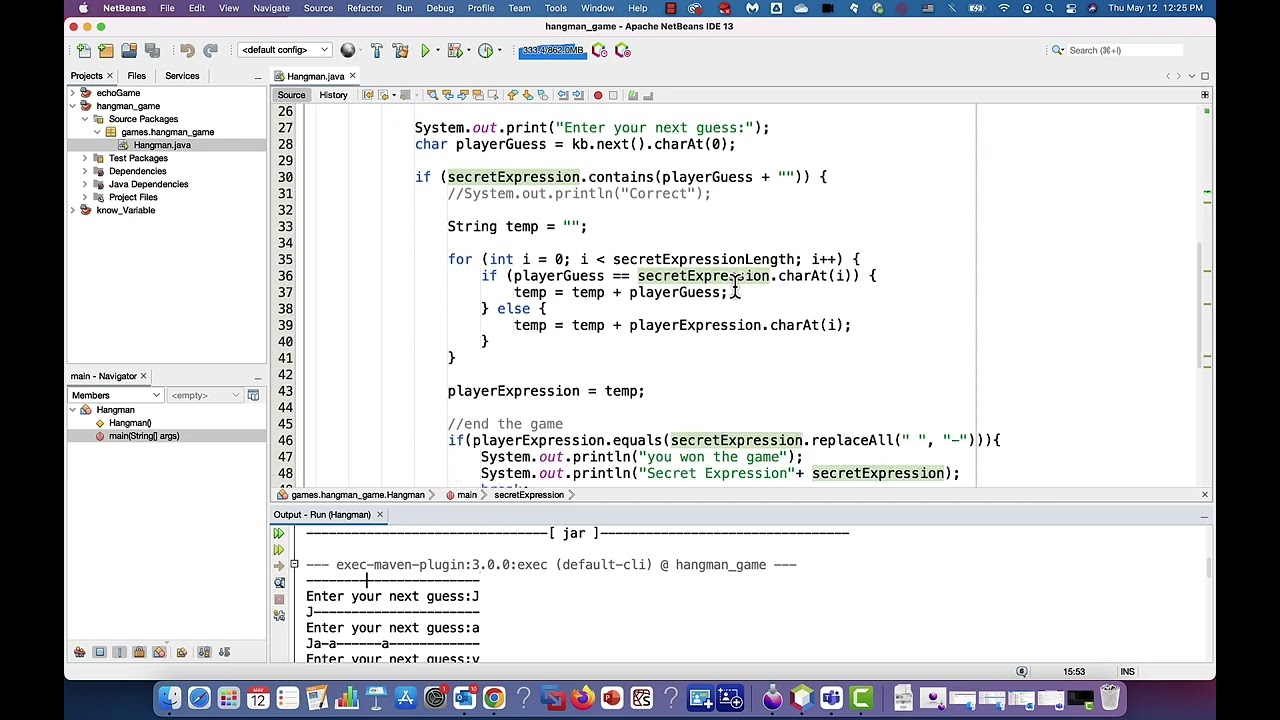 Learn Java Programming - Part 3-9: #Hangman Game:  Let's run the code!