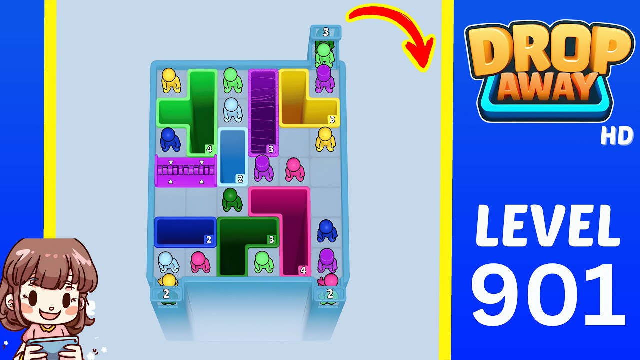 Drop Away Level 901 Solution Walkthrough
