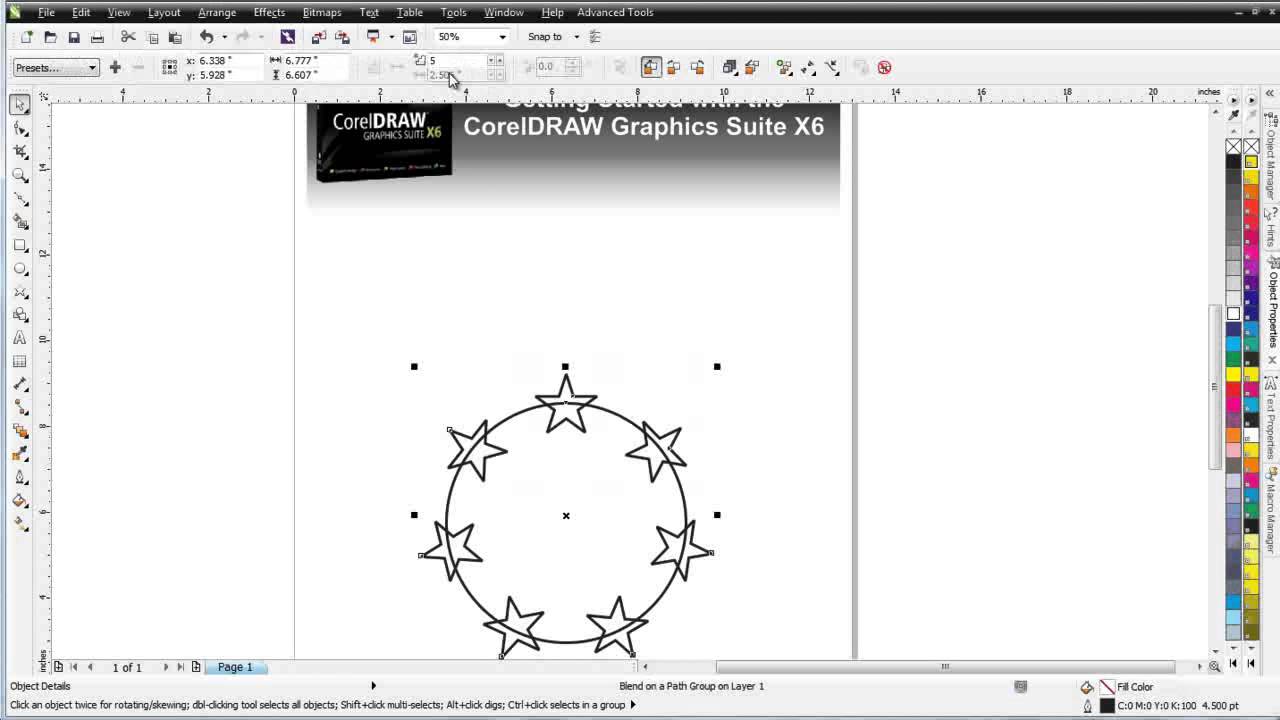CorelDraw Tutorial 185 CorelDRAW X6 for beginners the Interactive Blend Tool