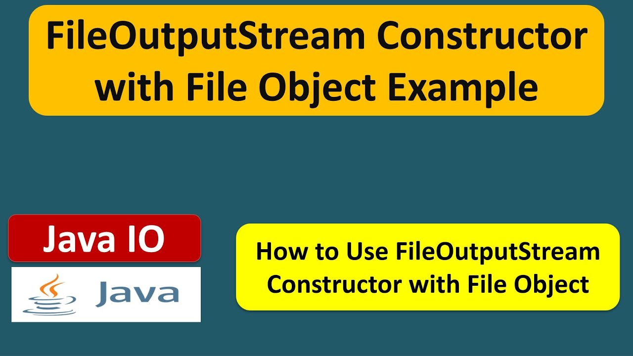 FileOutputStream Constructor with File Object Example | Java IO | Java Tutorial
