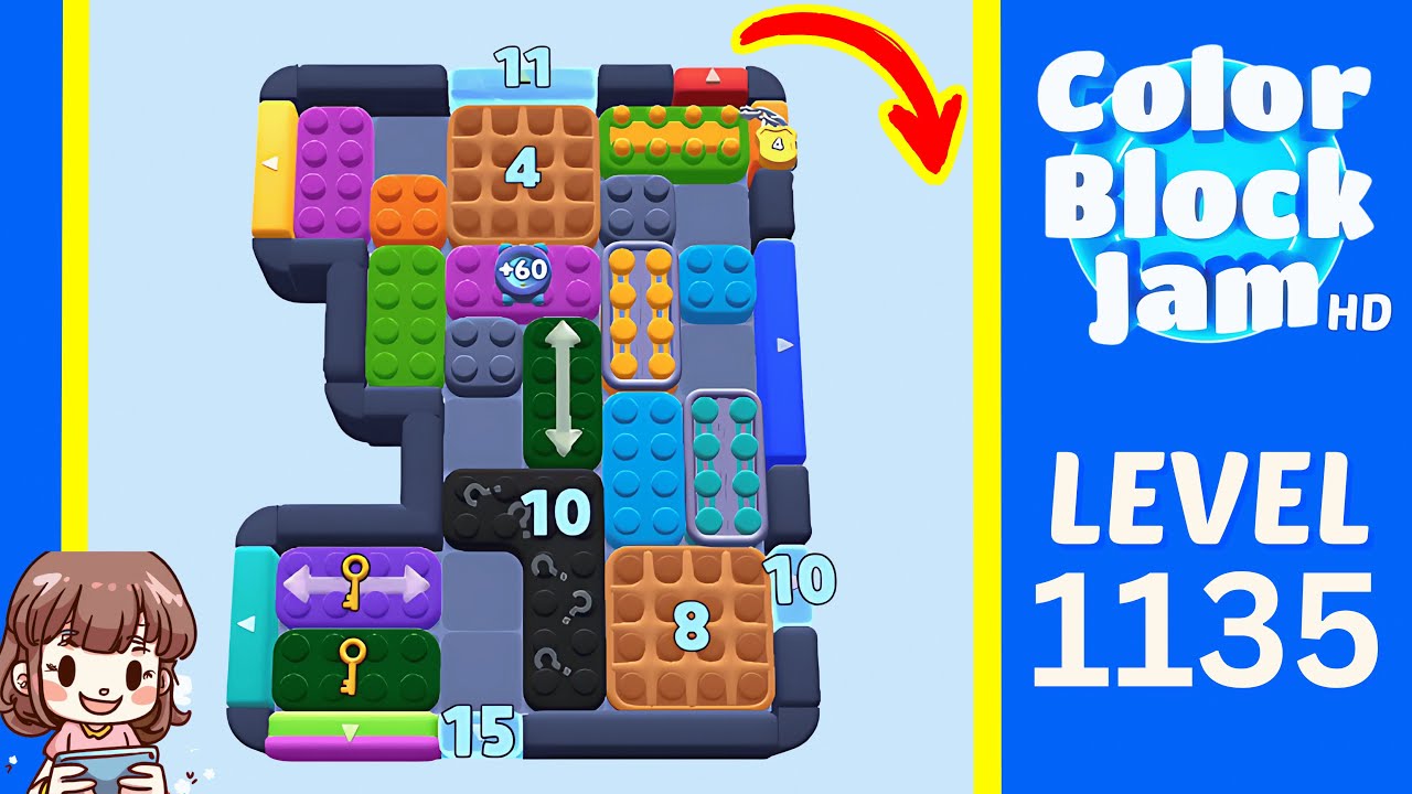 Color Block Jam Level 1135 Solution Walkthrough