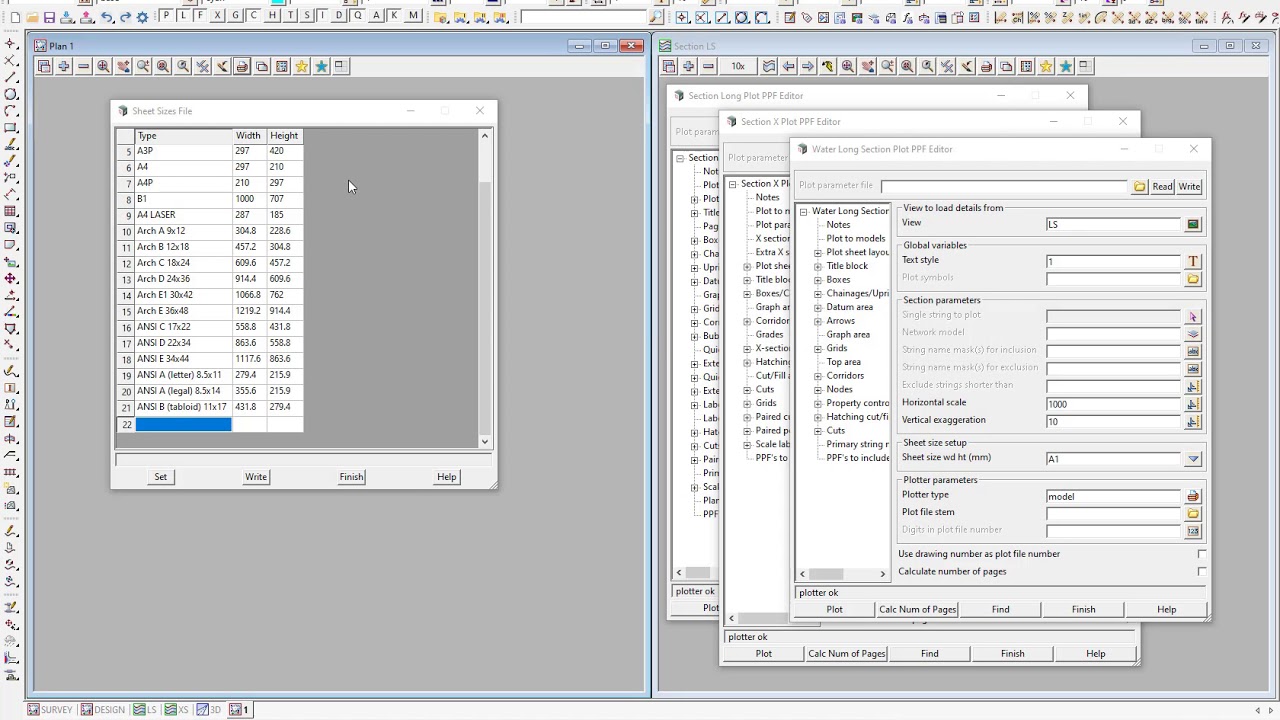 Plot Sheet sizes