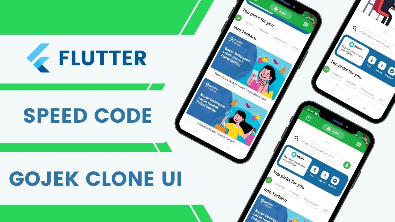 GOJEK CLONE -  Flutter UI - Speed Code