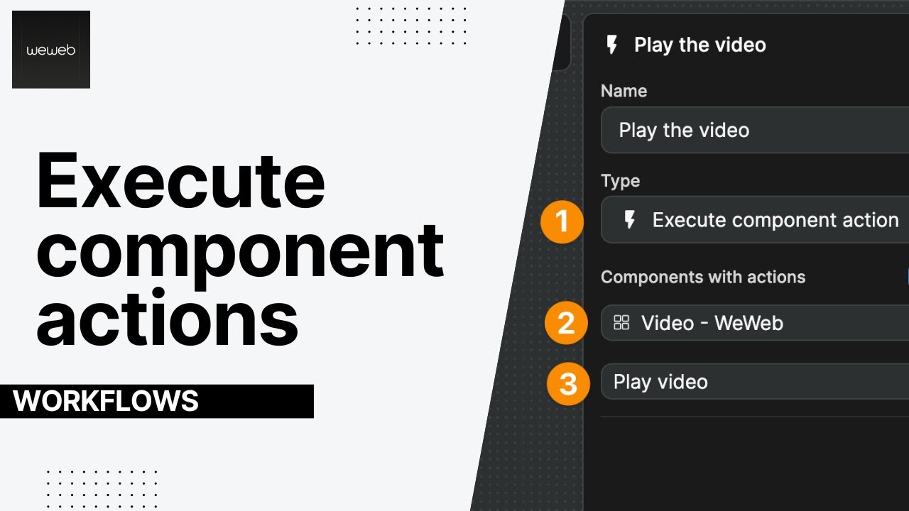 Execute component actions in a workflow