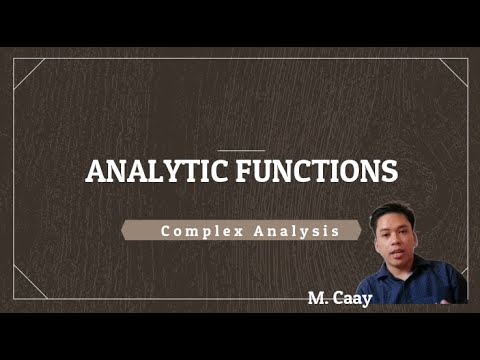 Analytic Functions (Complex Analysis)